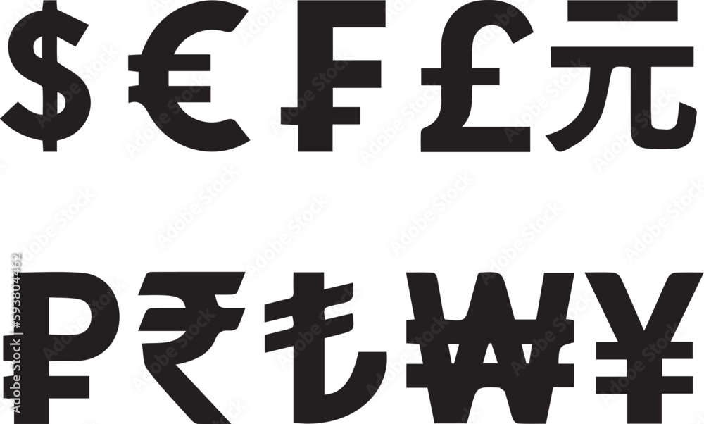 Currencies Icon SVG -Vector Symbol Commercial & Personal Use- Cricut ...