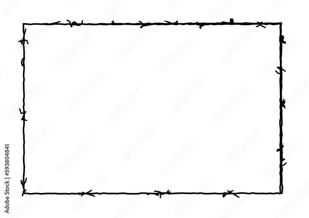 Barb Wire Border With Paper