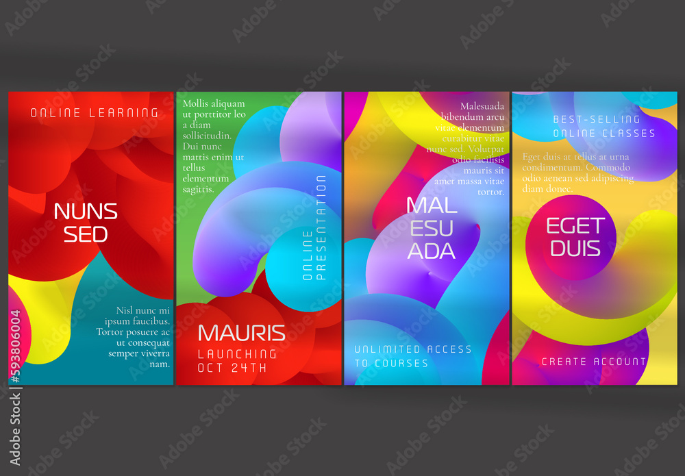 Social Media Post Layout with Futuristic Wavy Gradient Shape Stock ...
