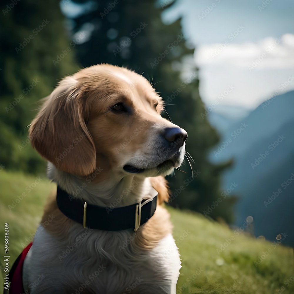 Rostro de un perro pensando Stock Illustration | Adobe Stock
