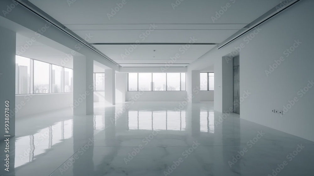 White clean empty architecture interior space room studio background ...