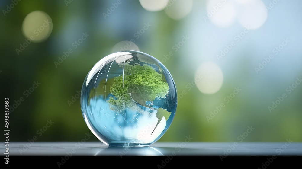 World environment and earth day concept with glass globe and eco ...