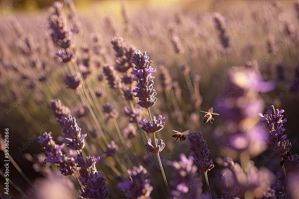 Lavender Dreamscape: Capturing the Intricate Details of a Buzzing Field ...