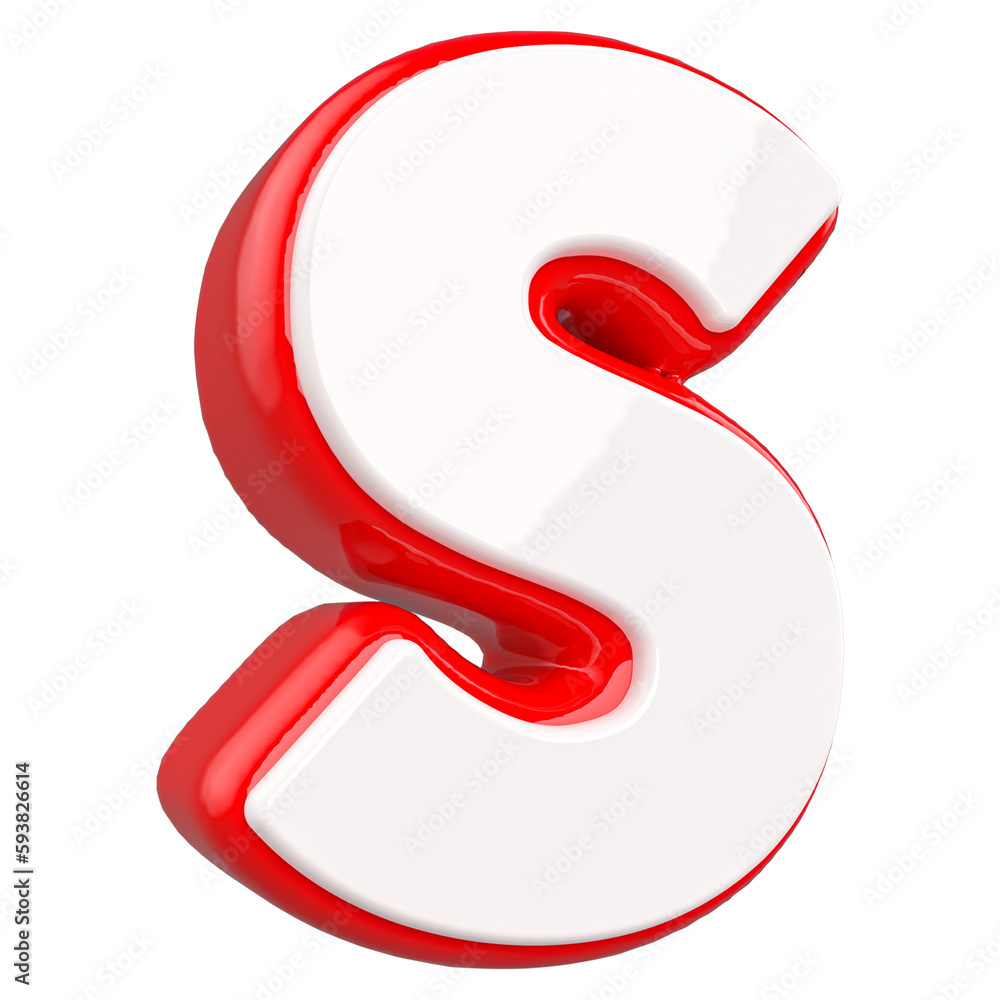 3d letter S red font render Stock Illustration | Adobe Stock