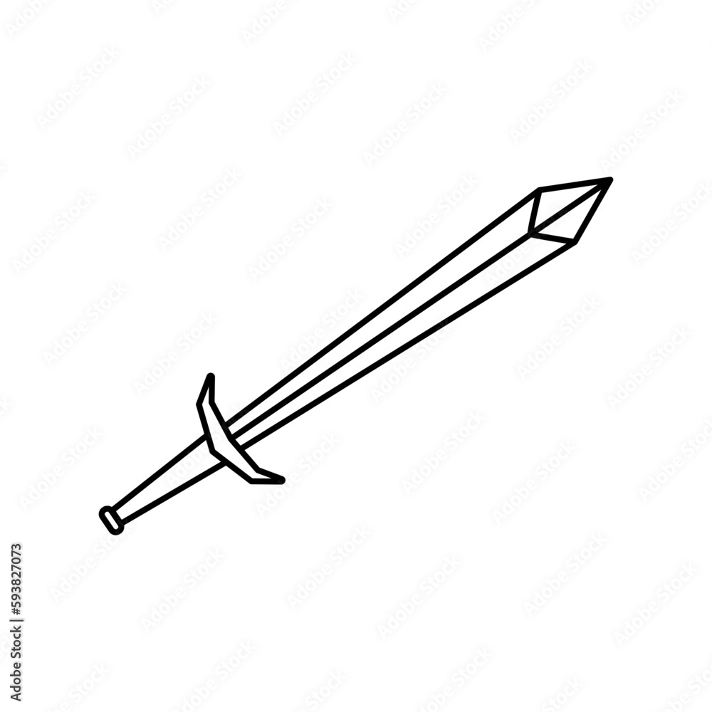 sword icon outline Stock Vector | Adobe Stock