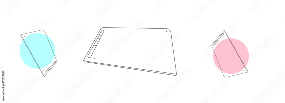 Graphic Drawing Tablet line design and icon, Graphic Drawing Tablet ...