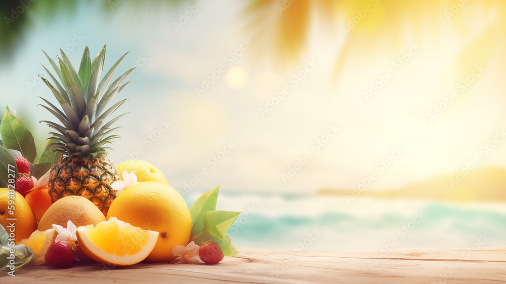 Summer fruits wallpaper with blur background. Blurred Summer Background ...
