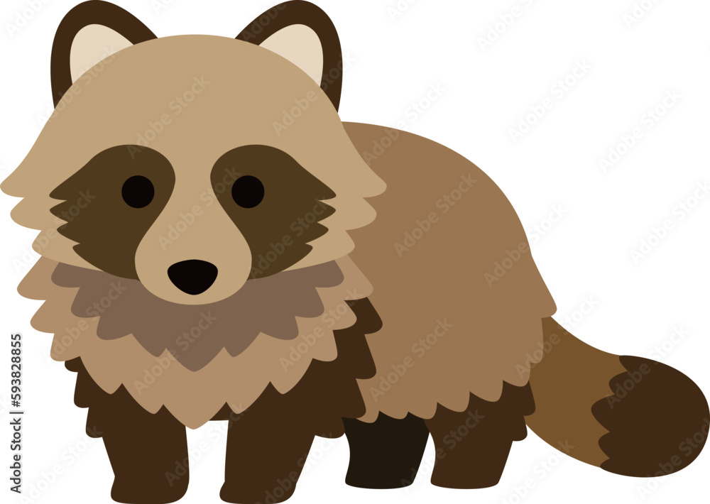 主線のないシンプルなタヌキのイラスト素材 Stock Vector | Adobe Stock