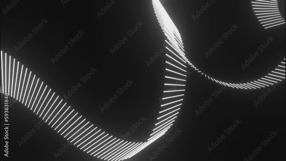 Moving curved 3d line of stripes. Design. 3D strip of stripes moves ...