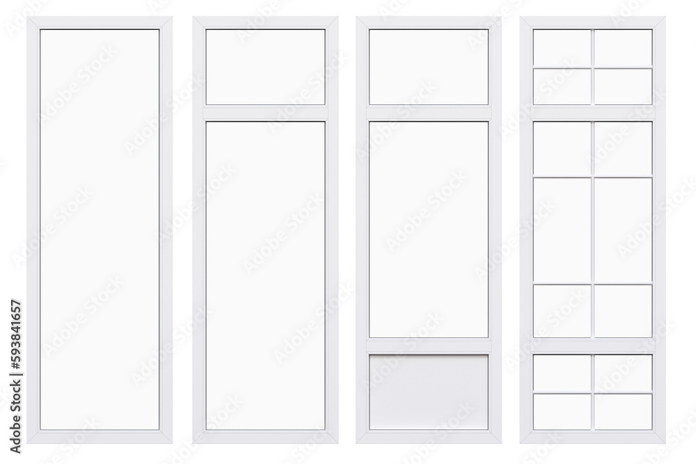 windows in the interior isolated on transparent background, 3D ...