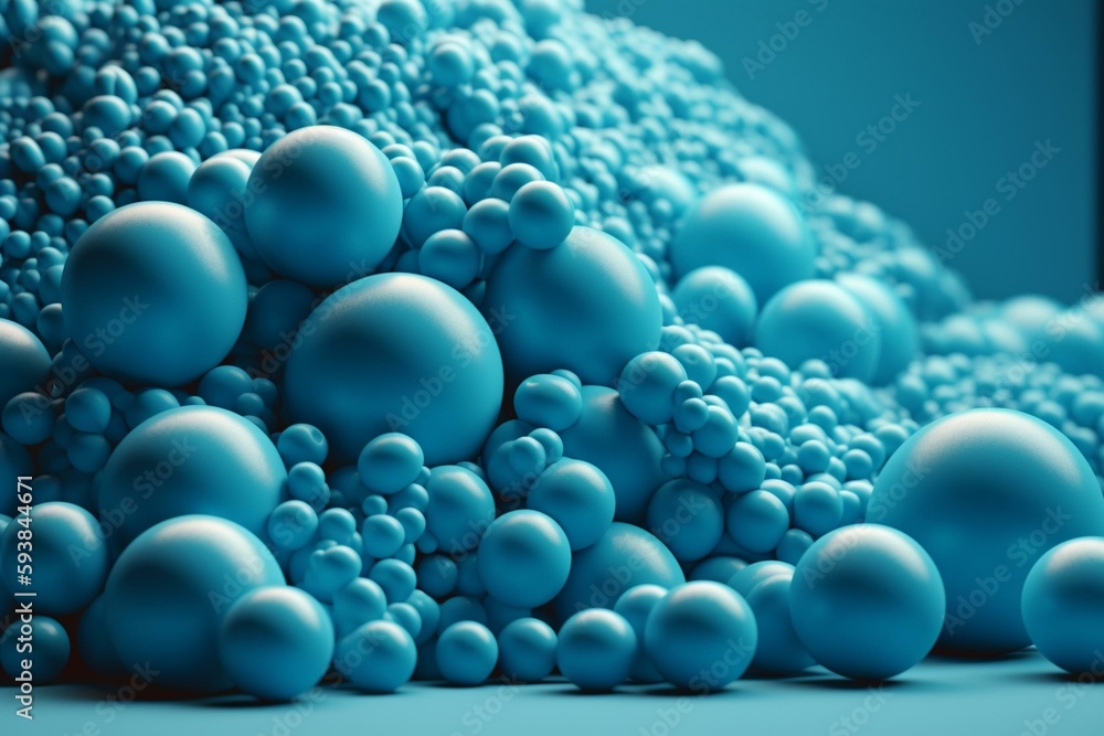 Baby Blue 3D Spheres form a Colorful abstract wallpaper. 3D Render ...