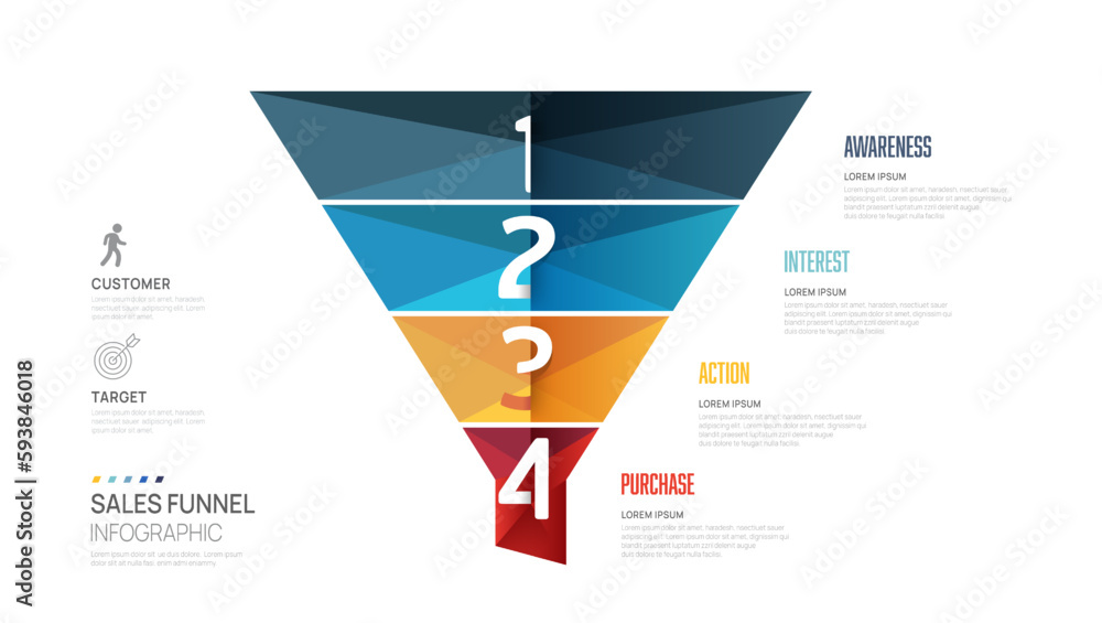Infographic Sales funnel diagram template for business. Modern Timeline ...