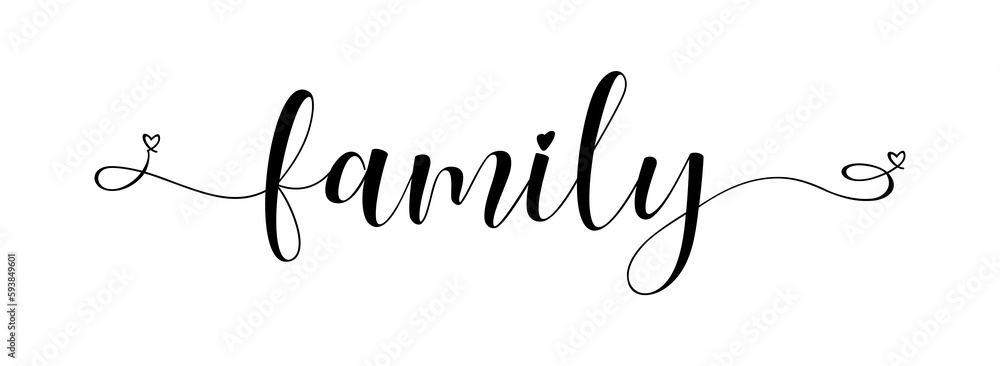 Family. Vector typography text. Inscription for home design, doormat ...