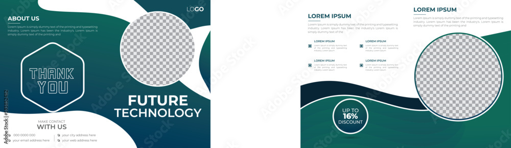 Abstract Futuristic Business Layout Future Technology High Tech Bifold ...