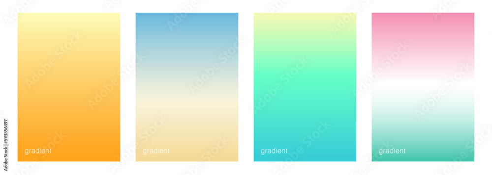 Set of Summer theme color backgrounds with soft color gradients for ...