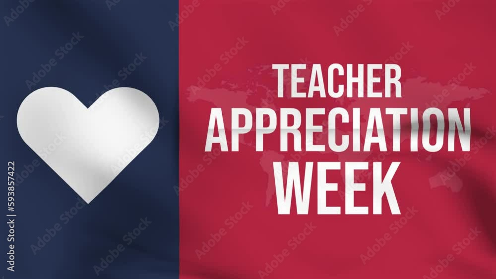 Teacher Appreciation Week in backdrop 4k waving animation. Celebrated ...