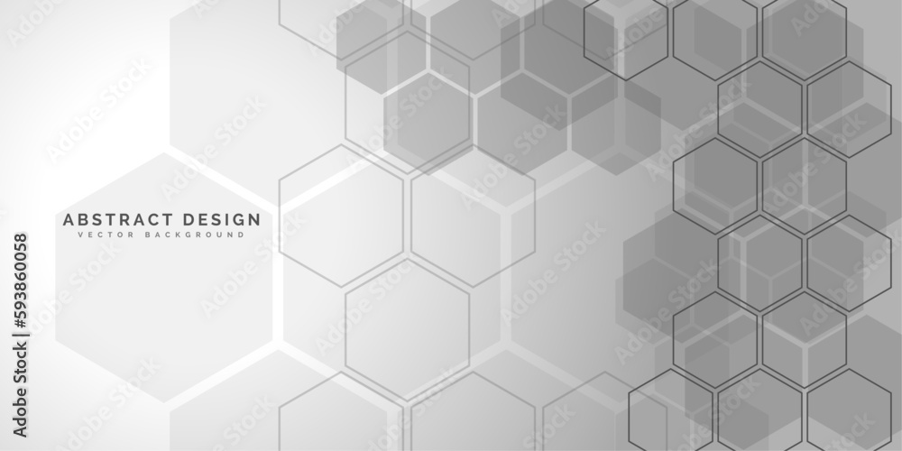 Geometric themed screen illustration design, hexagon design. Light grey ...