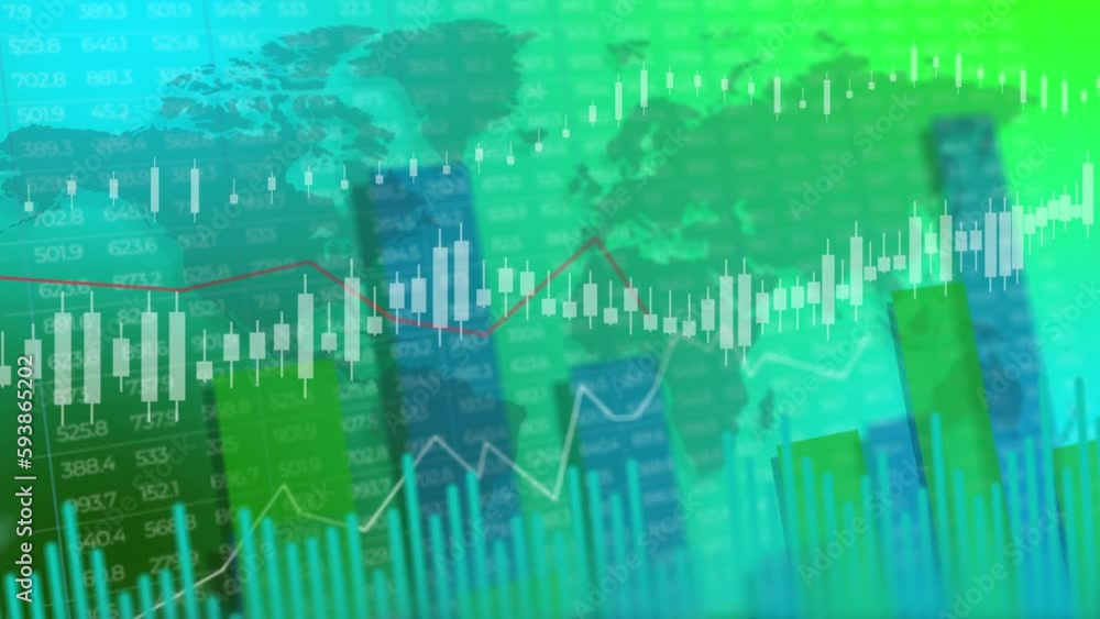 Vidéo Stock Digital financial chart of investment trends. Color stock ...