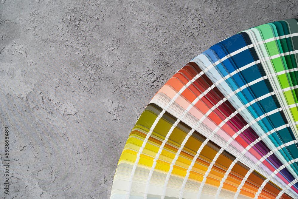 Color palette guide catalog with colour swatches. Architect or home ...