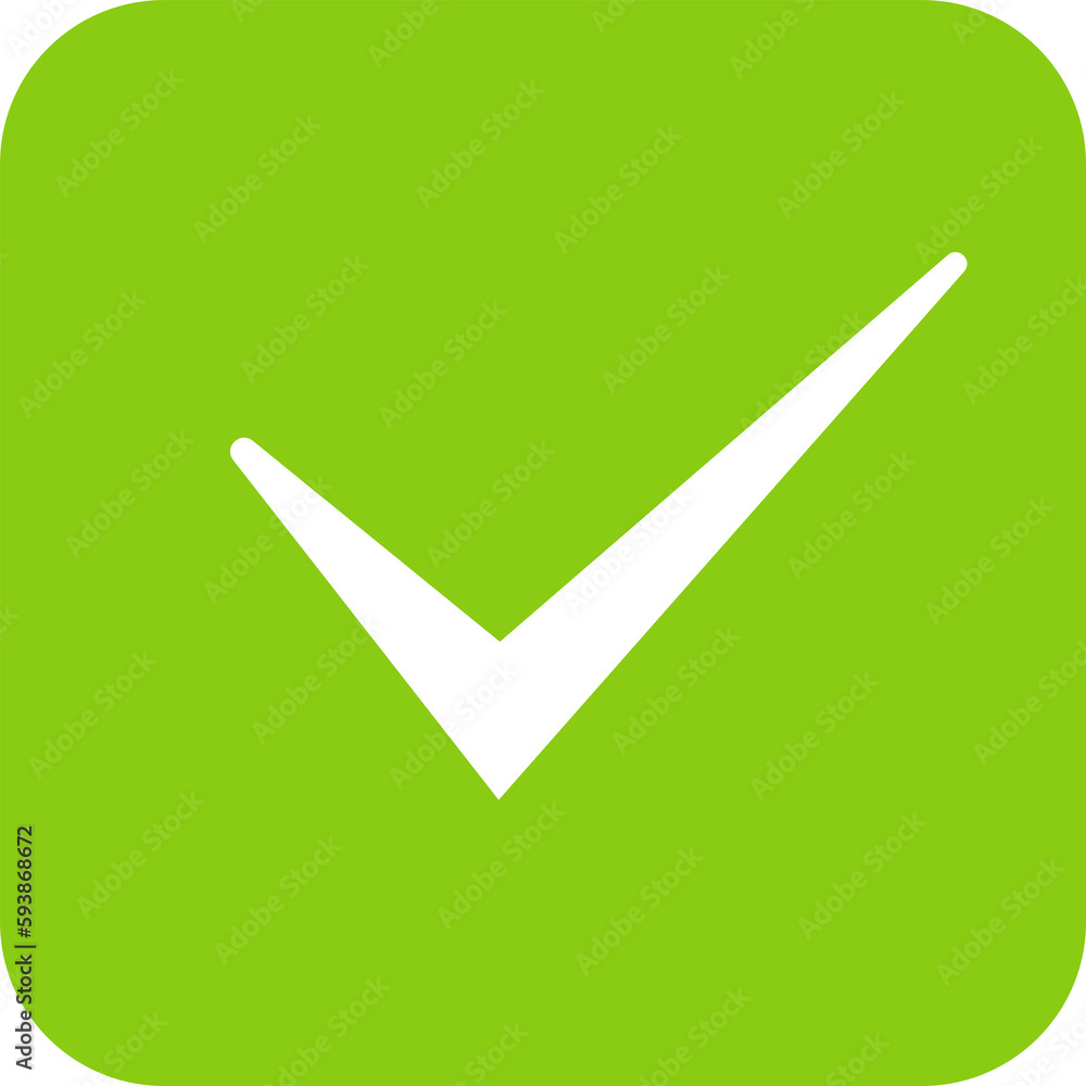 Green checkmark tick in png. Correct tick symbol. Square checkmark tick ...