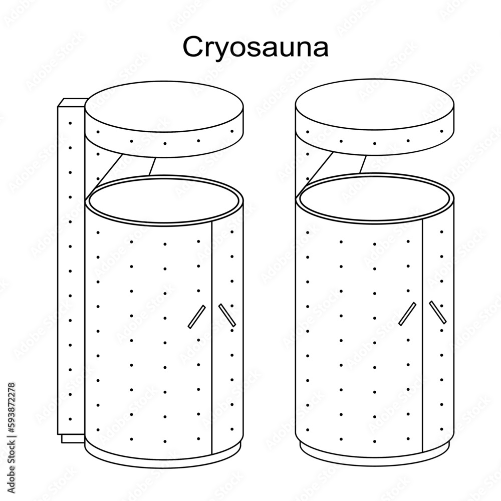 Cryosauna ice therapy vector illustration for benign and malignant ...