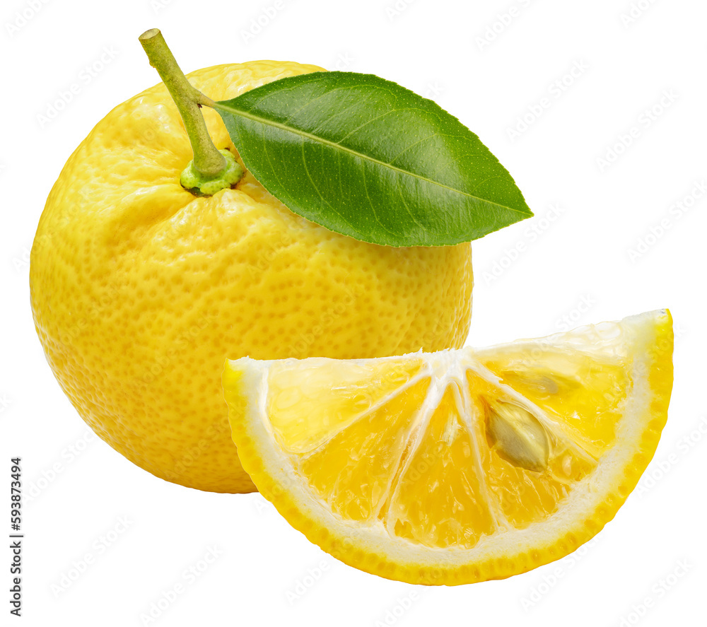 Kochi Yuzu orange isolated on white background With work path, Yellow ...