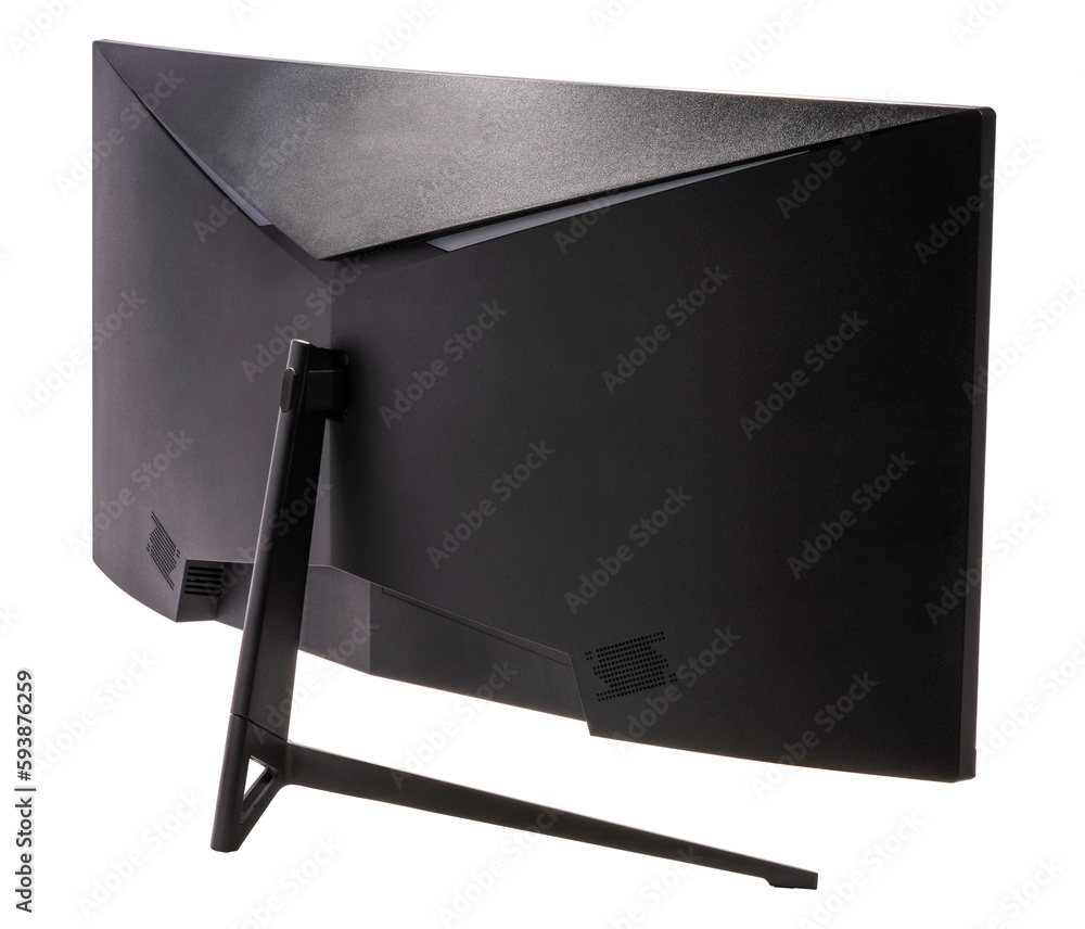 Ultrawide lcd monitor screen isolated on white background, Front view ...
