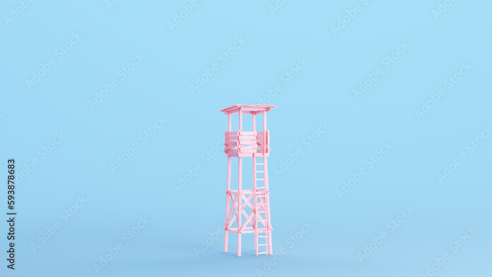 Pink Lookout Observation Tower Watchtower Wooden Ladder Structure ...