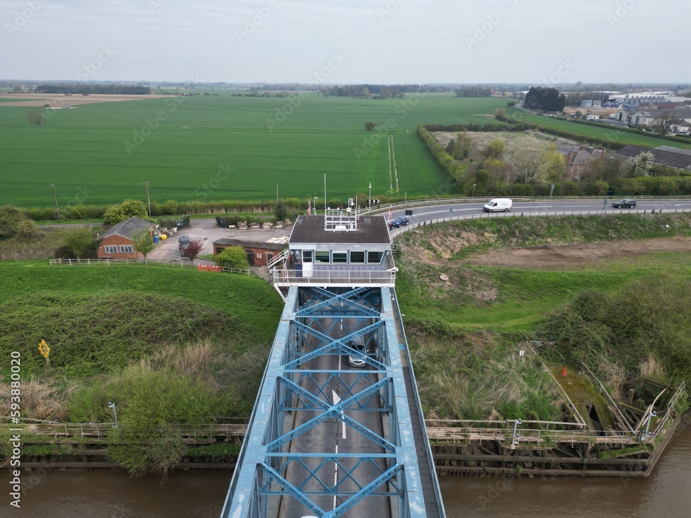 aerial view of Boothferry Bridge, A614 road bridge crossing over the ...