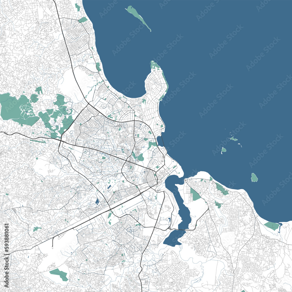 Dar es Salaam map, city of Tanzania. Municipal administrative area map ...