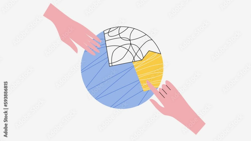 Two hand connecting circle puzzle. Concept of business solutions ...