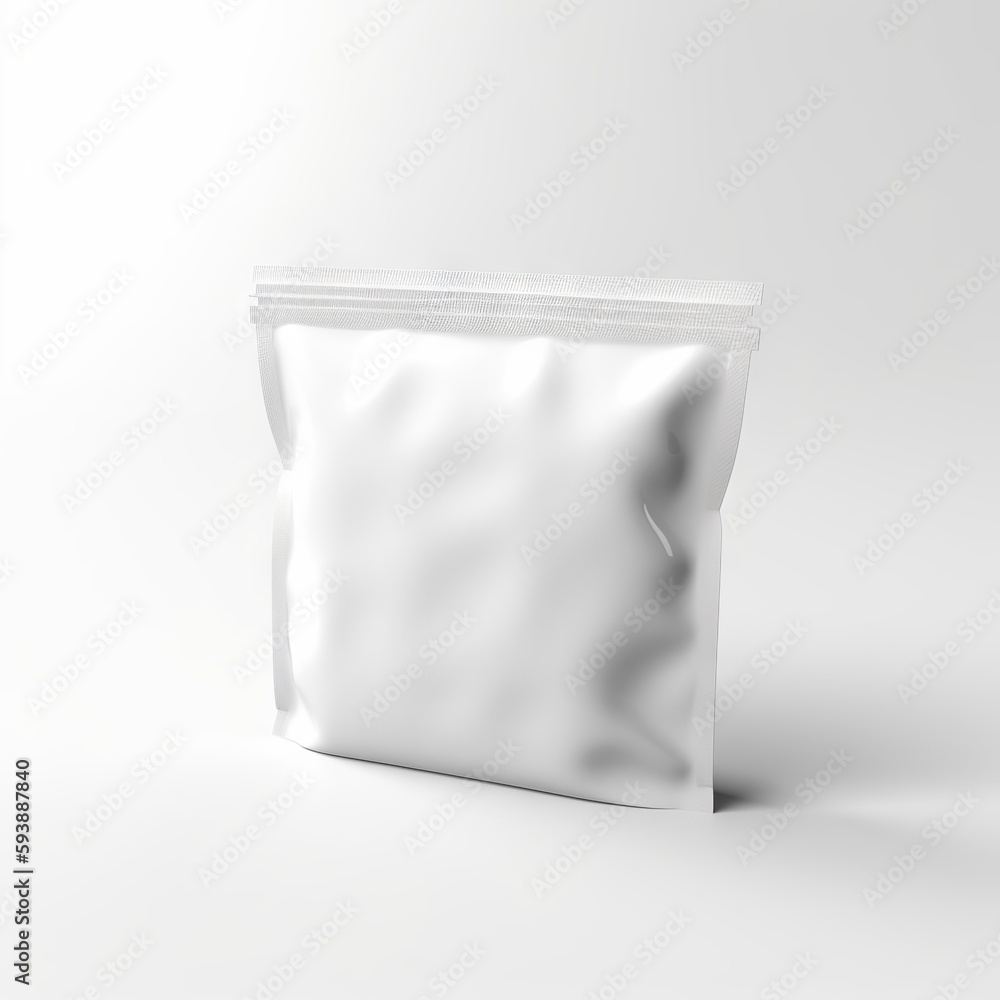 Empty pouch mockup, packet, white background " ai generated " Stock ...