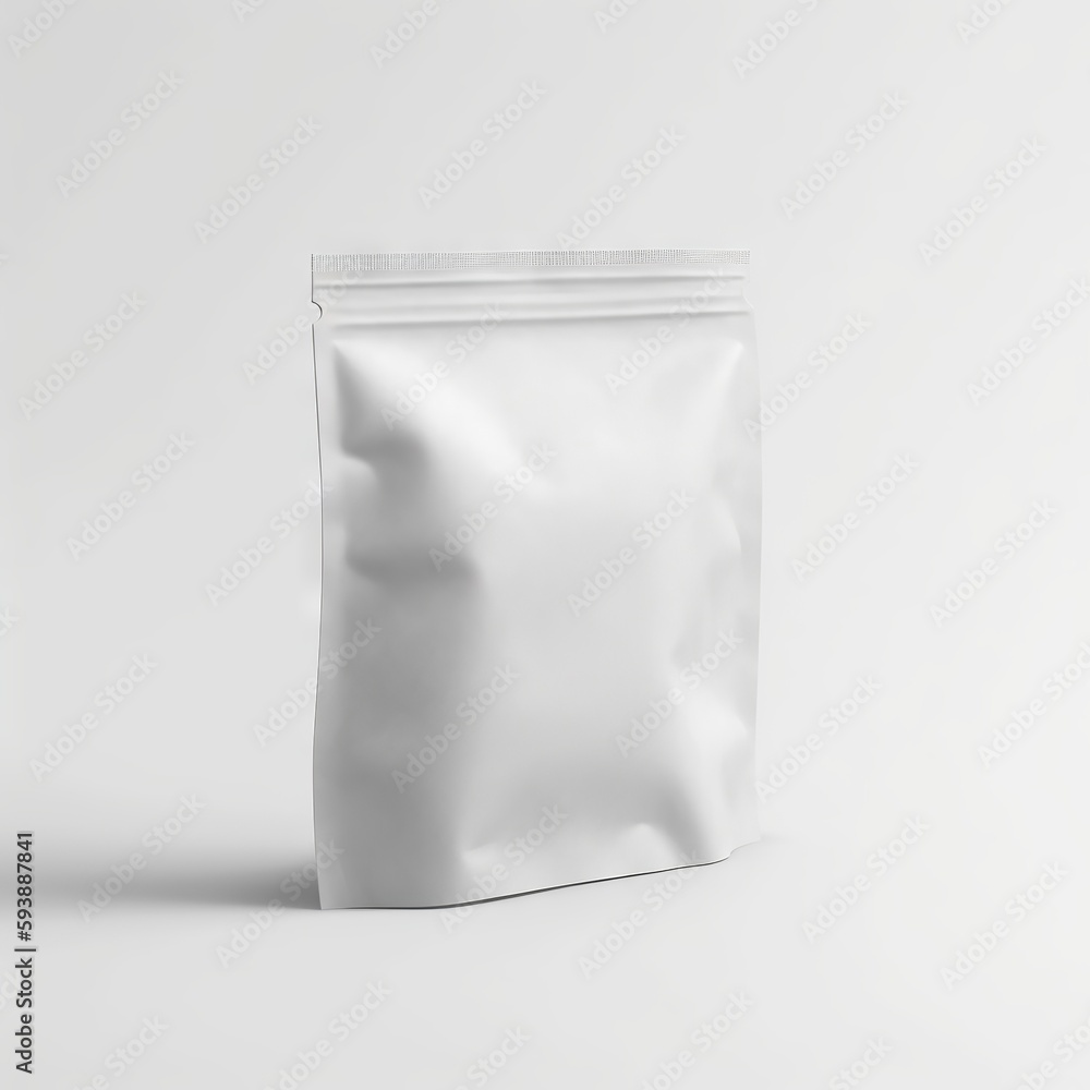 Empty pouch mockup, packet, white background " ai generated " Stock ...