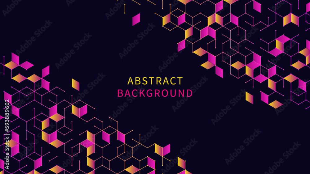 Geometric pattern with cubes and hexagons. Technology background ...