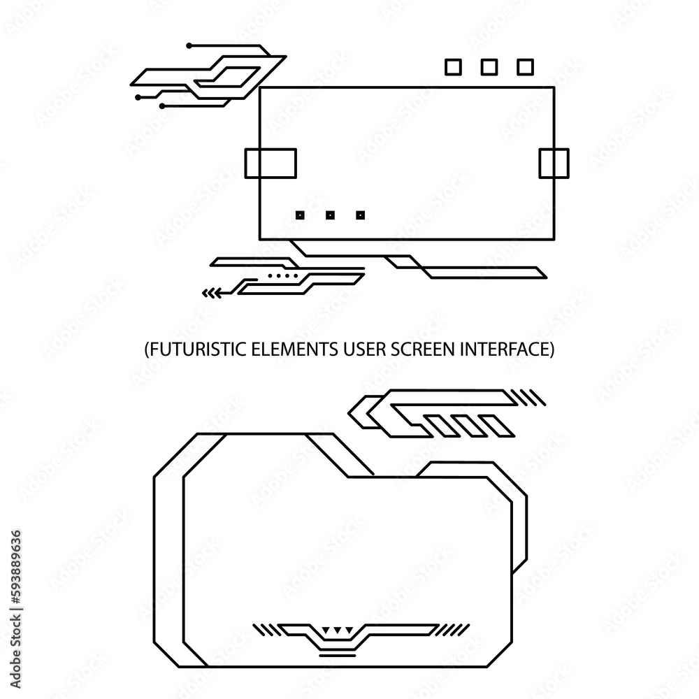 frames technology futuristic interface streaming overlay, clipart image ...