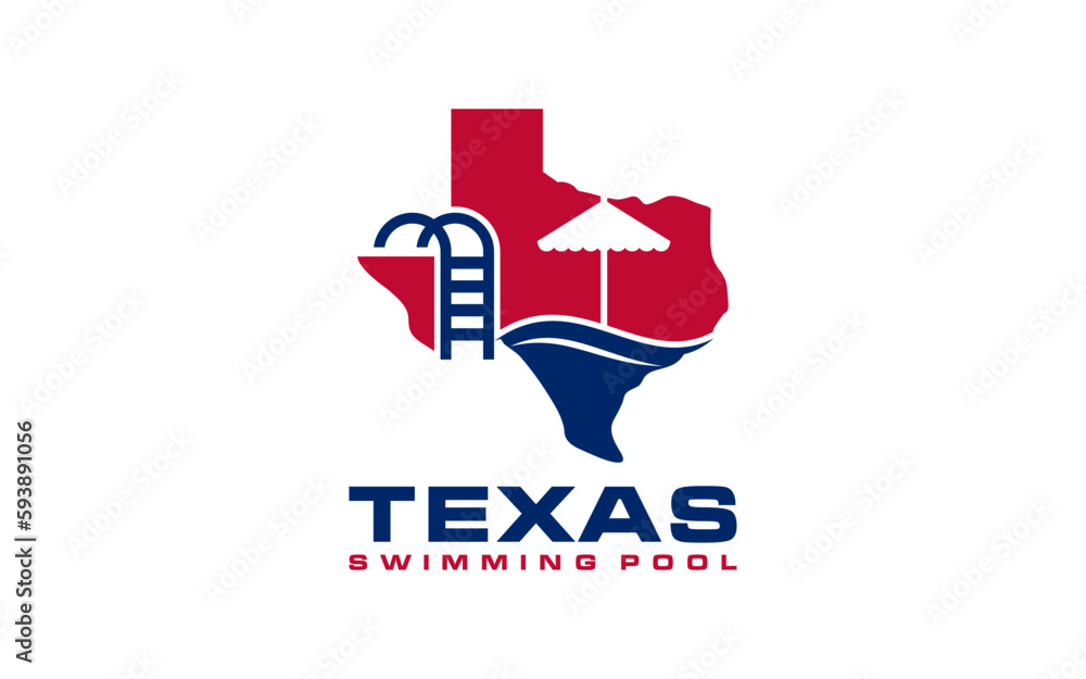 Texas swimming pool logo template Stock Vector | Adobe Stock
