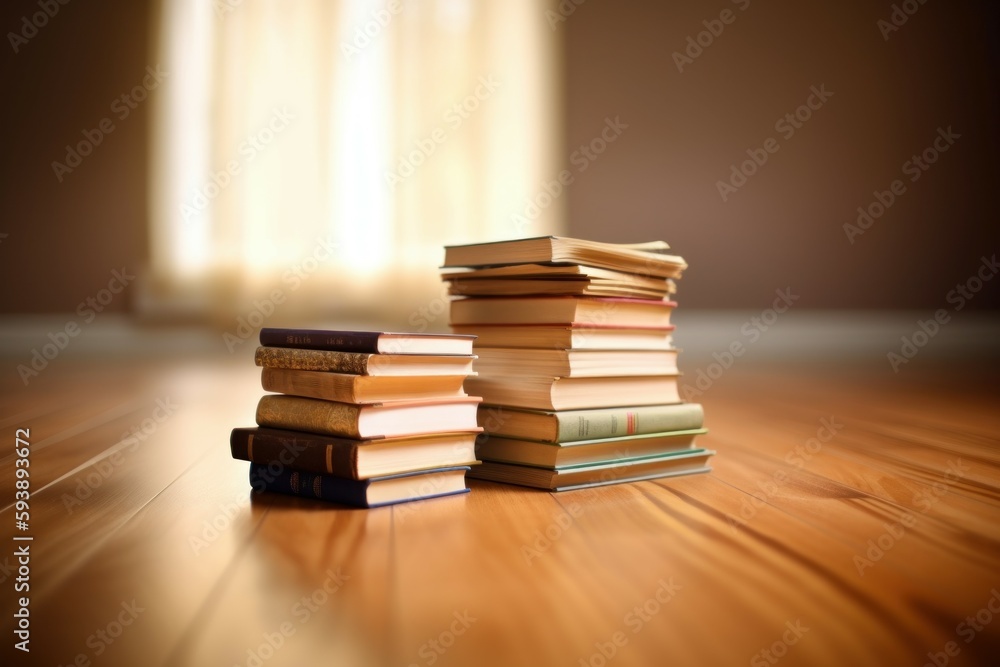 Books stack. Generate Ai Stock Illustration | Adobe Stock