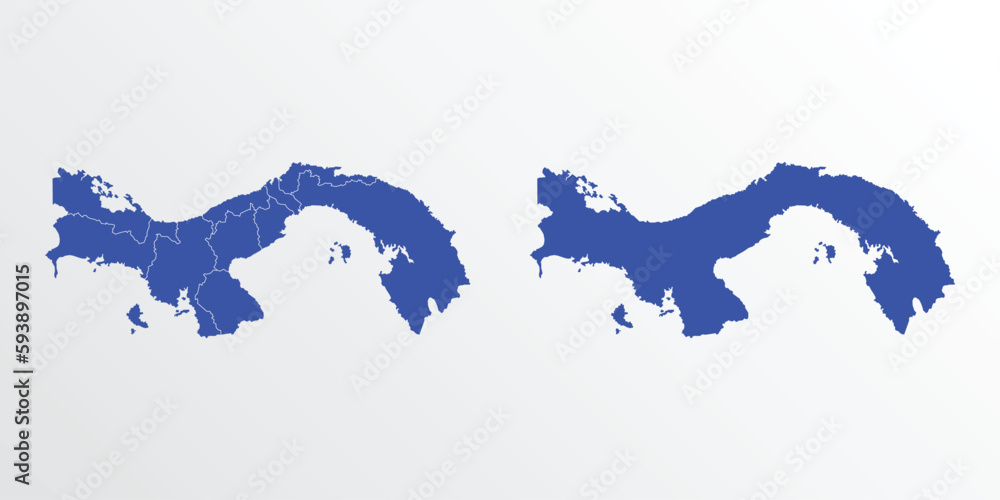 Panama map vector illustration. blue color on white background Stock ...