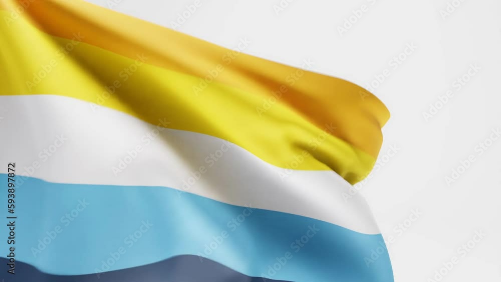 Waving aroace (aromantic asexual) pride flag against white background ...