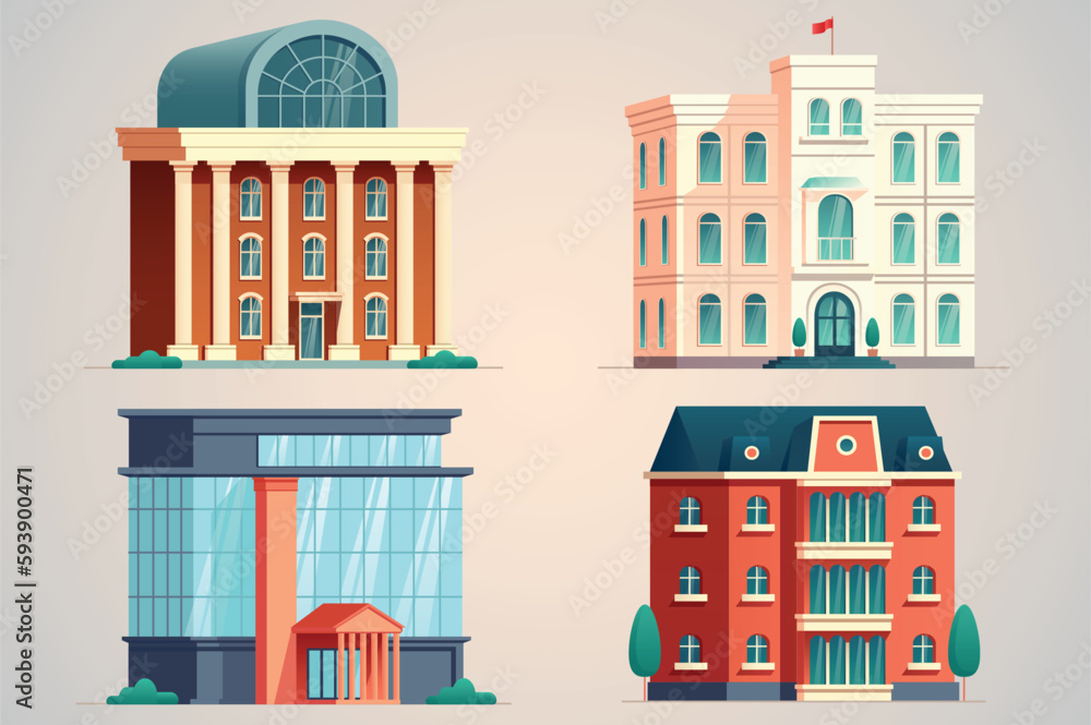 Concept Architecture. This cartoon design features a flat set of ...