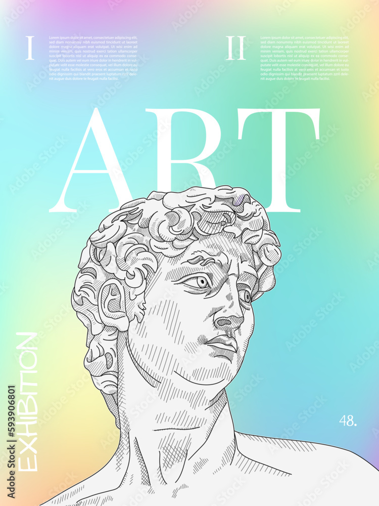Art posters for the exhibition, magazine or cover, vector template with ...