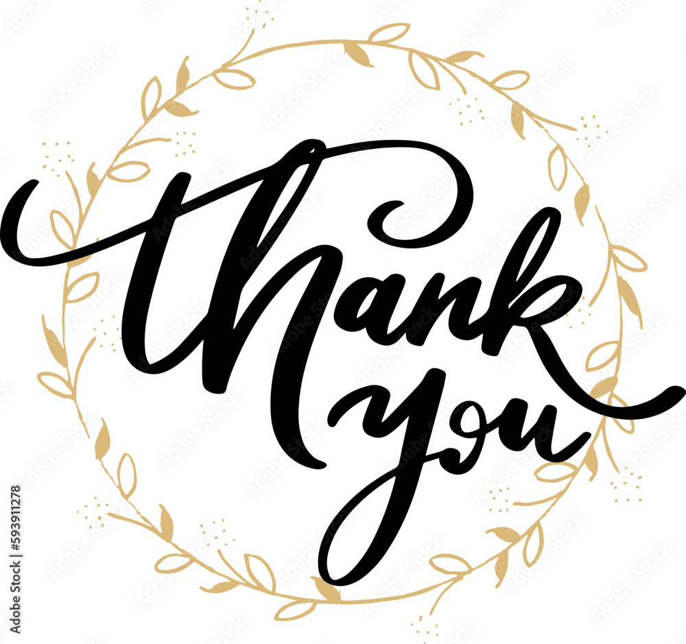 Thank you ink brush vector lettering. Thank you modern phrase ...