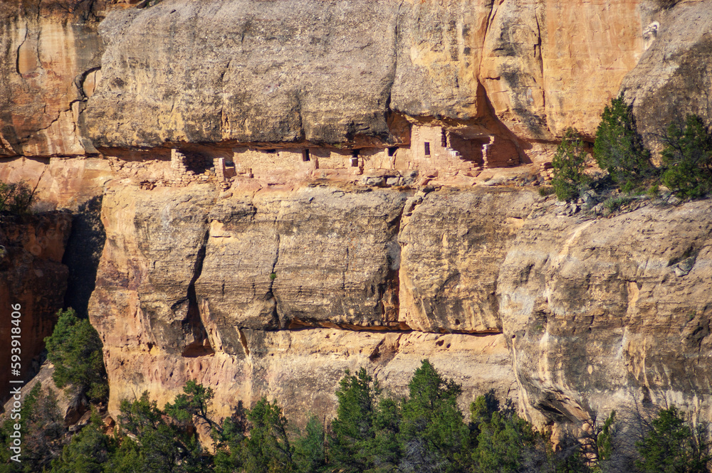 Ancestral Puebloan Cliff Dwellings at Mesa Verde National Park Stock ...
