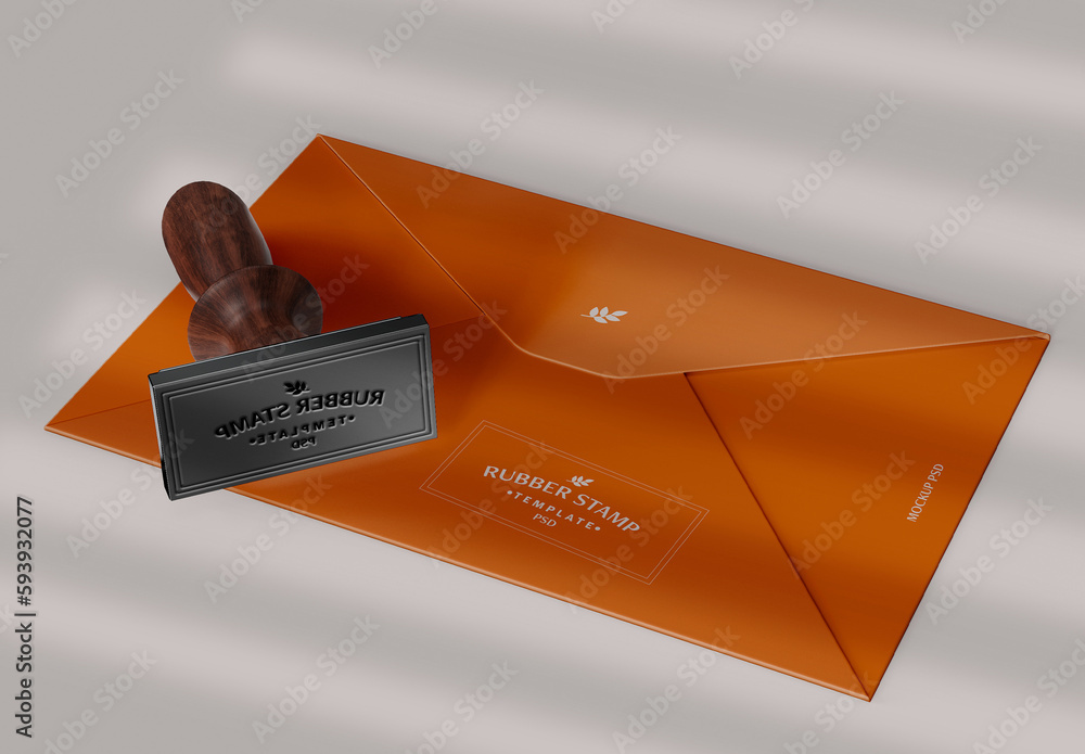 Stamp with Envelope Mockup Stock Template | Adobe Stock