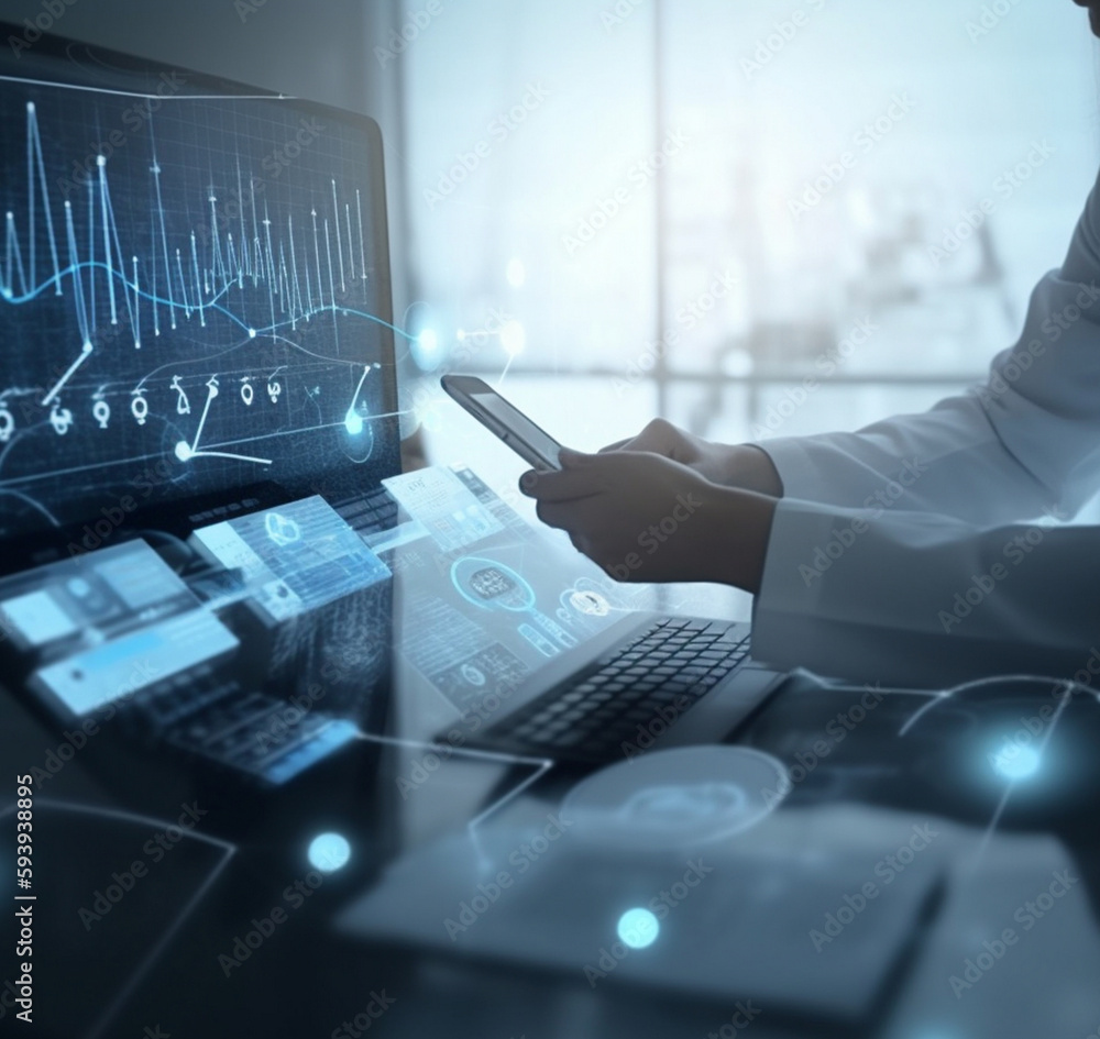 Healthcare and Medical business visual graph data analysis background ...
