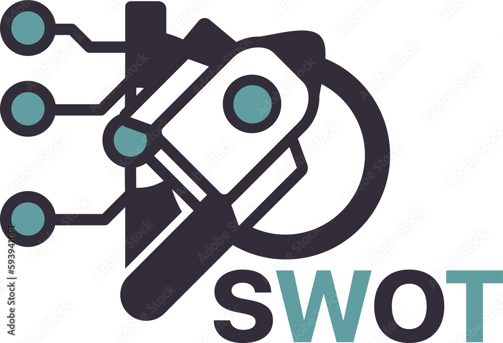 Illustrazione Stock SWOT Logo design. Icon, Business, Subject Icon ...