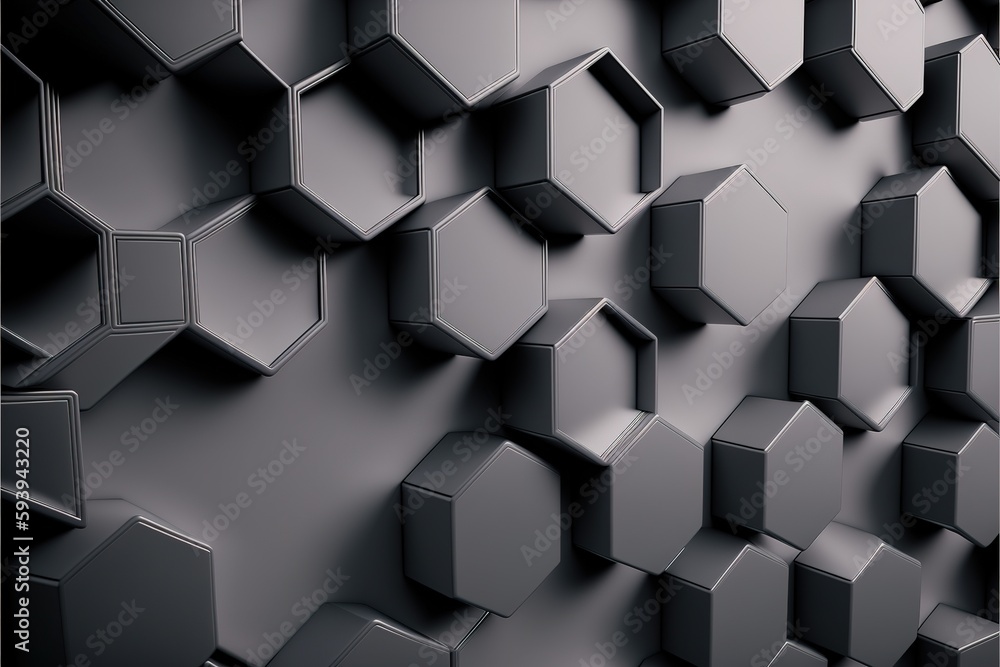 hexagon pattern, blending, fading, high tech background. Generative AI ...