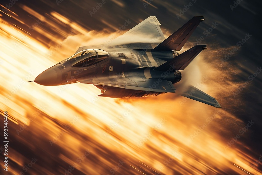 Super sonic fighter jet breaks the sound barrier. Educational and ...