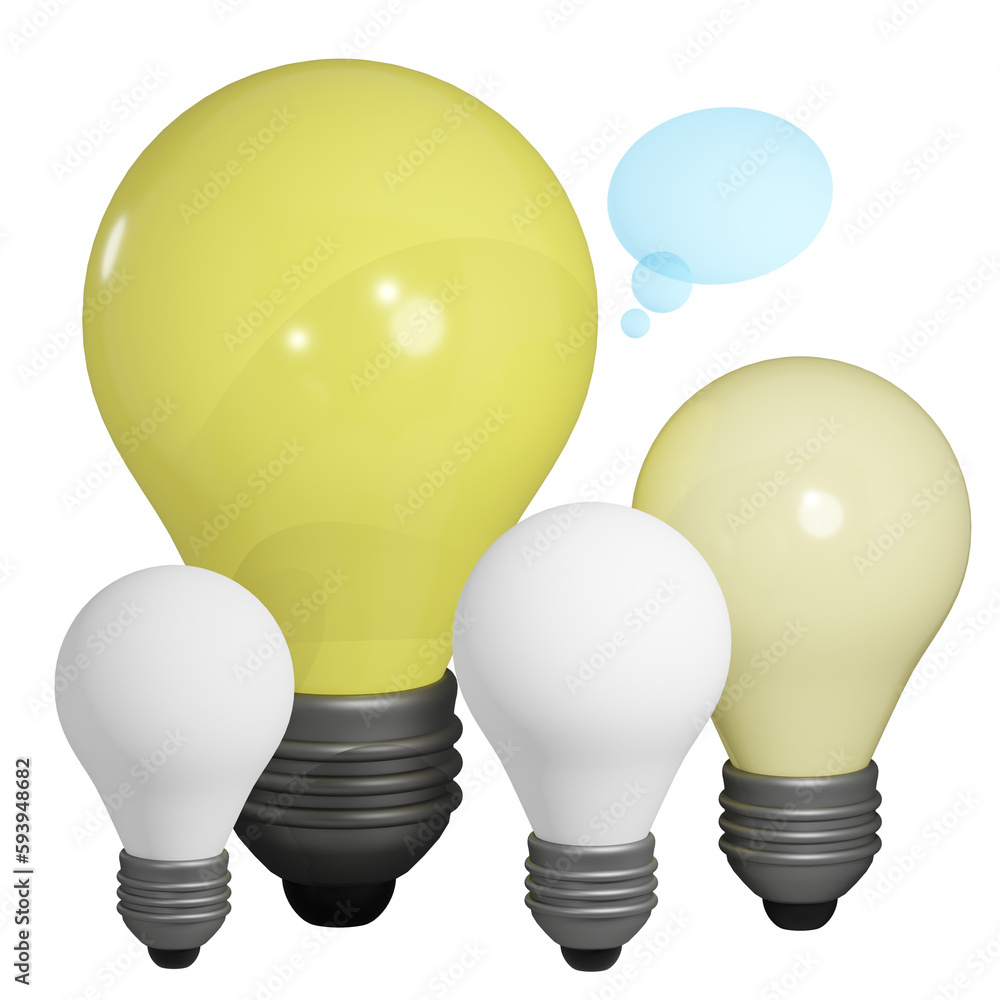 3D rendering of Light bulb senior teacher teaches students, beginners ...