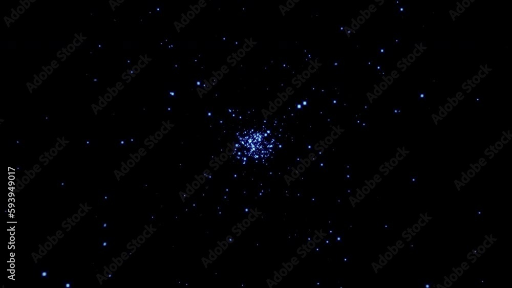 Beautiful loop floating blue moving motion on black abstract Background ...